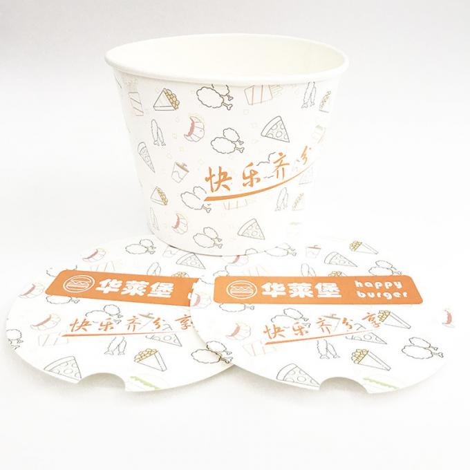 Disposable 4500ml Paper Food Bucket , Custom Fried Chicken Bucket With Lid